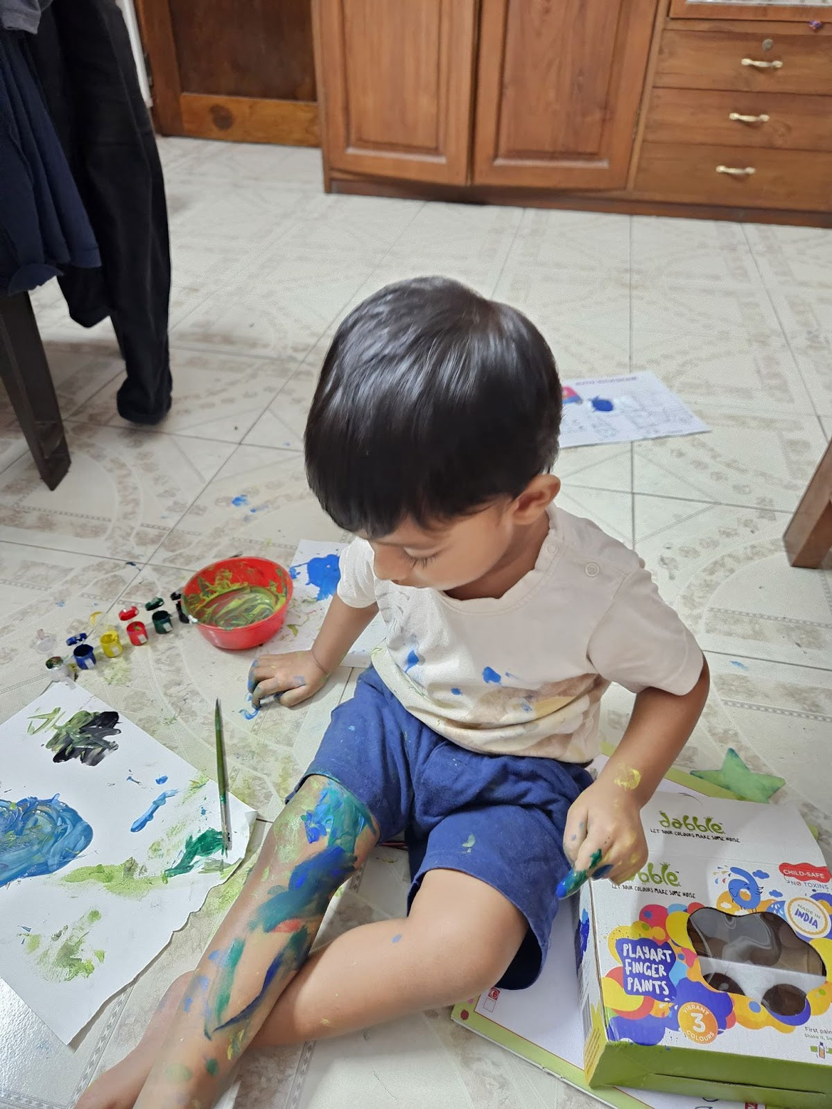 Both My Kids Love the Dabble Finger Paints – Dabble PlayArt