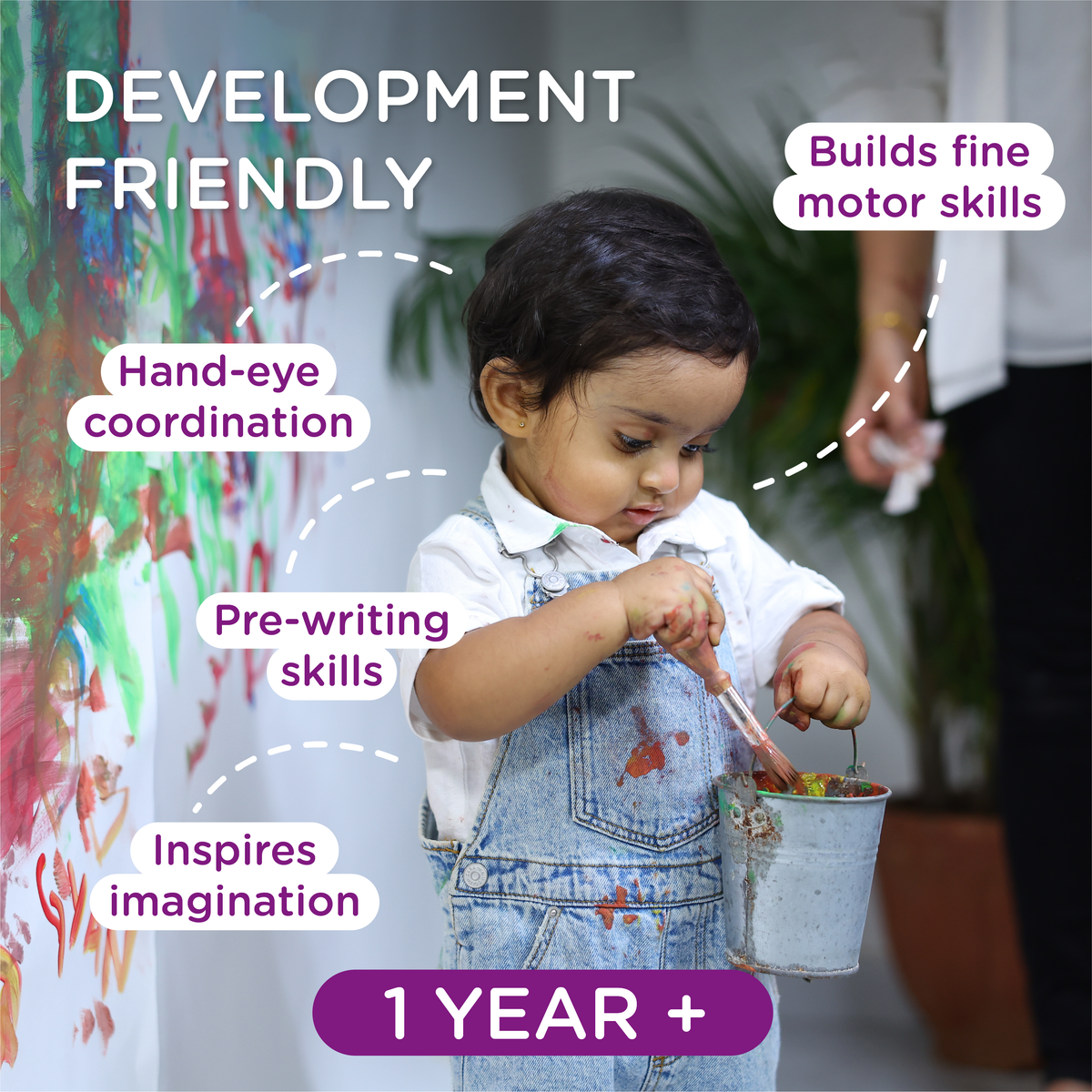 Buy Toddler's First Painting Set - Finger Paints & Jumbo Brushes ...